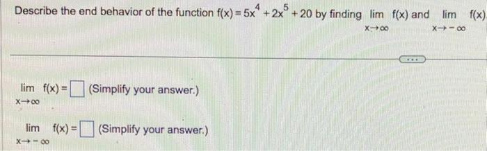 Solved Describe the end behavior of the function | Chegg.com