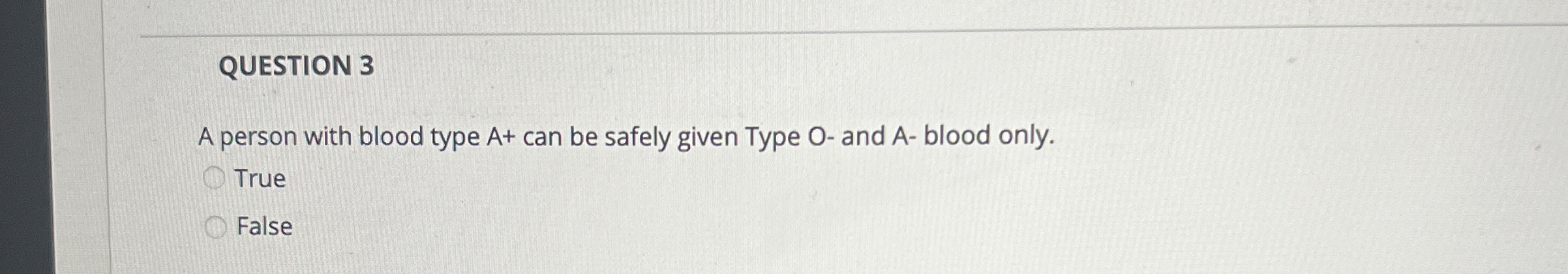 Solved QUESTION 3A person with blood type A+ can be safely | Chegg.com Solved QUESTION 3A person with blood type A+ can be safely | Chegg.com