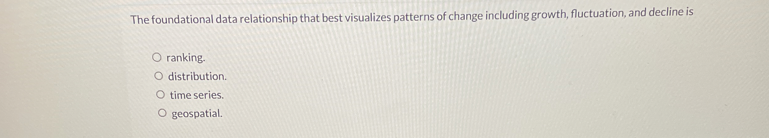 Solved The foundational data relationship that best | Chegg.com