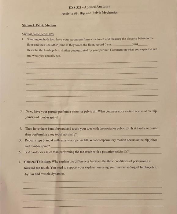 Solved Station 1: Pelvic Motions EXS 321-Applied Anatomy | Chegg.com