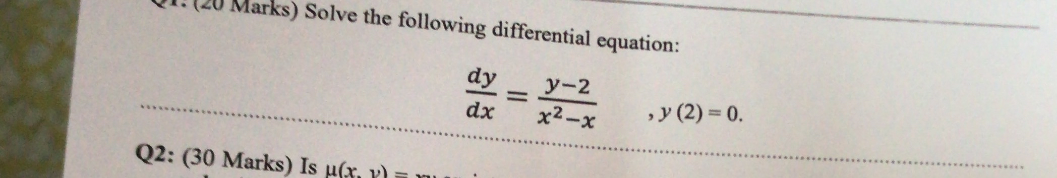 Solved Solve the following differential | Chegg.com