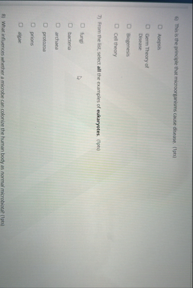 Solved \geoquad This is the principle that microorganisms | Chegg.com