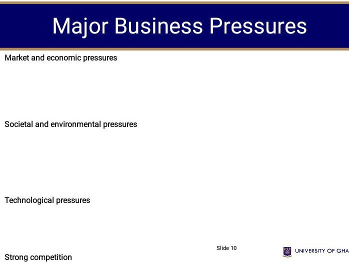 Solved Major Business PressuresMarket and economic | Chegg.com