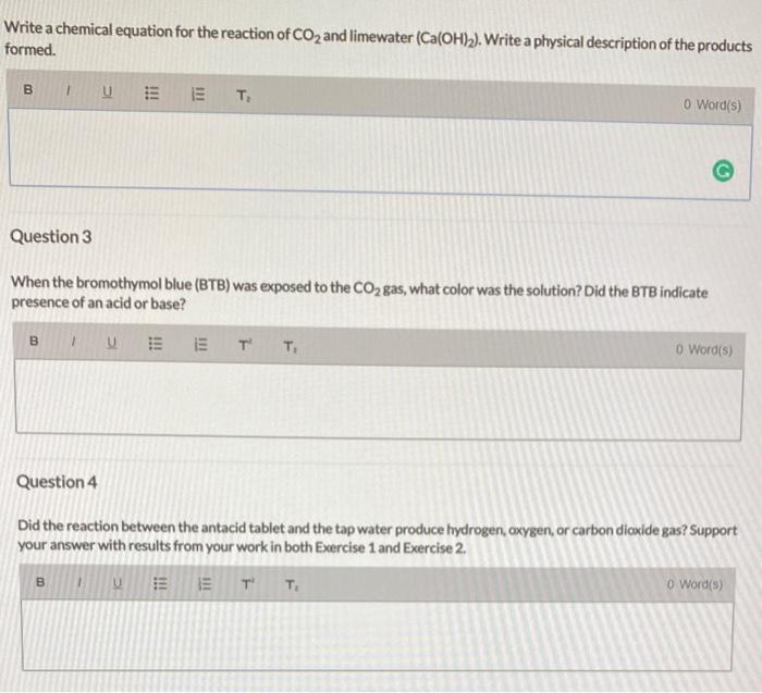 Solved Write a chemical equation for the reaction of CO2 and | Chegg.com