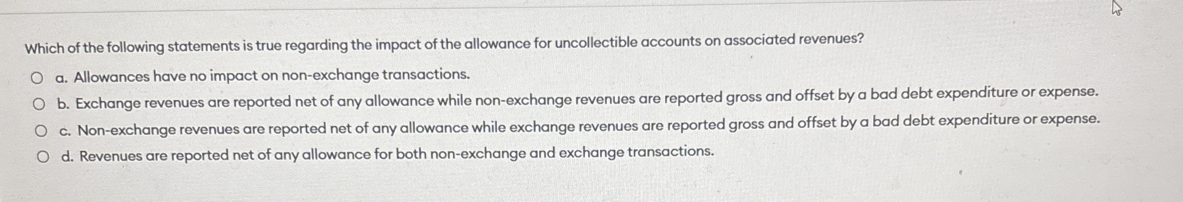 Solved Which of the following statements is true regarding | Chegg.com