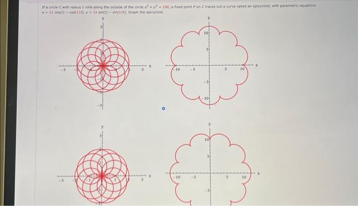 Solved If a circle C with radius 1 rolls along the cubide of | Chegg.com