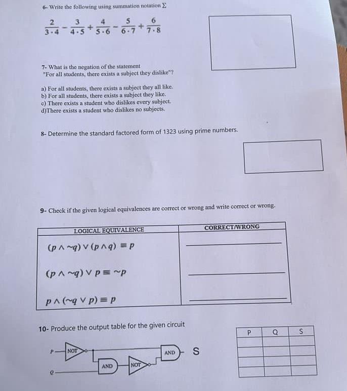 Solved 6- ﻿Write the following using summation notation | Chegg.com