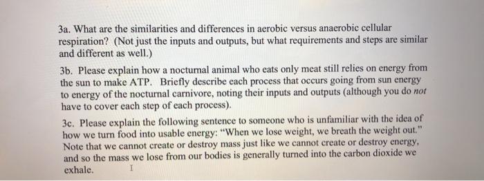 Solved 3a. What are the similarities and differences in | Chegg.com