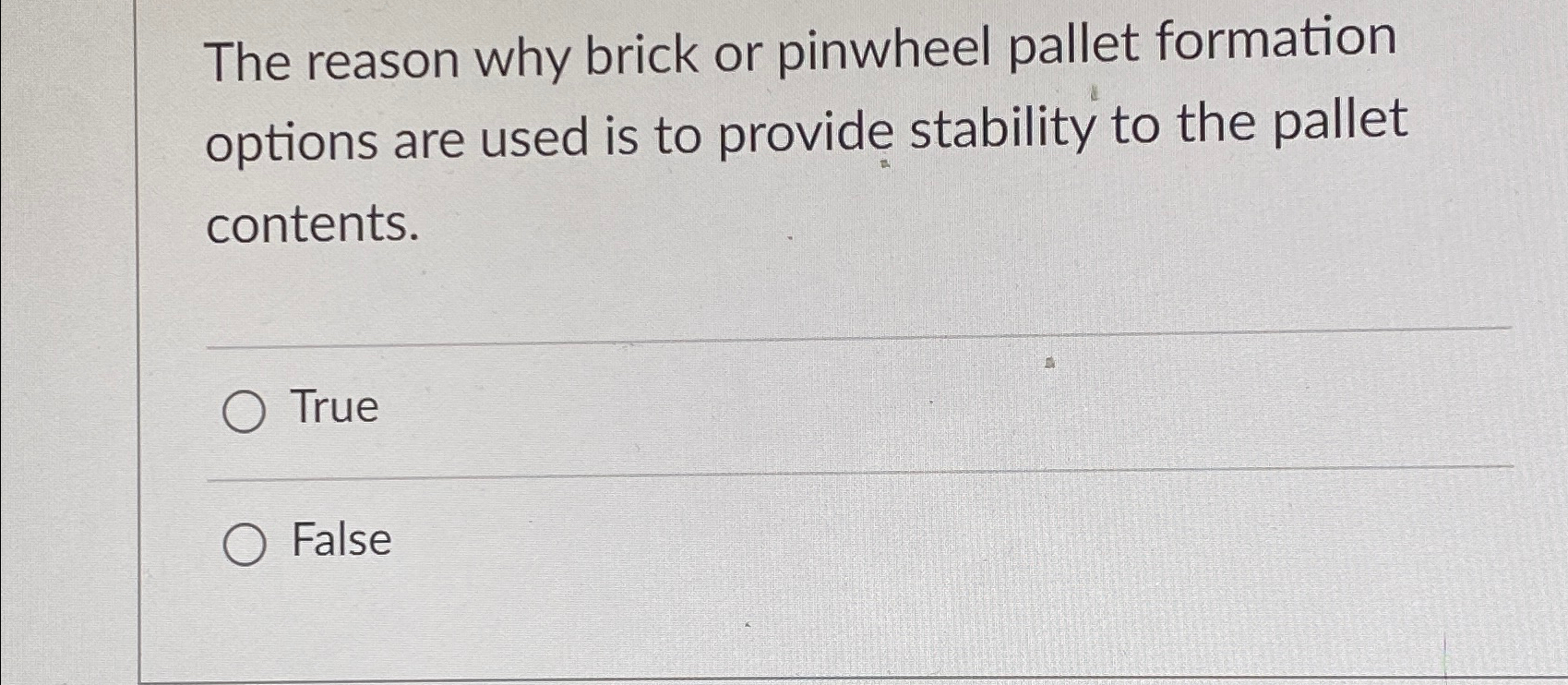 Solved The reason why brick or pinwheel pallet formation | Chegg.com