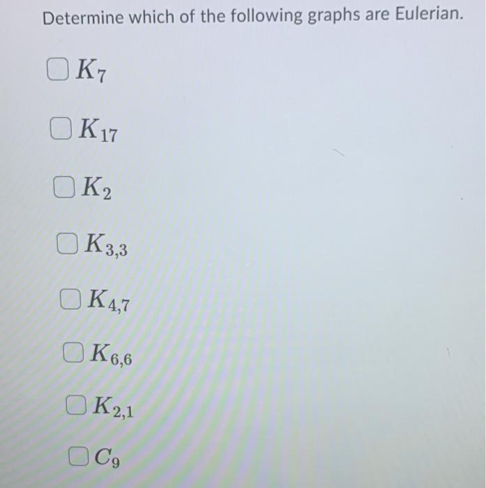 Solved Determine which of the following graphs are Eulerian. | Chegg.com