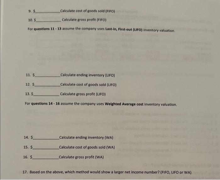 Solved Use the following to answer questions 7-17 During | Chegg.com