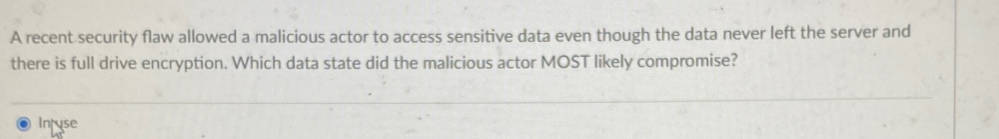 Solved A recent security flaw allowed a malicious actor to | Chegg.com