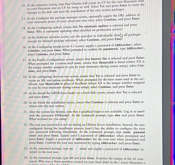 Solved Project 6-1 In this hands-on project, you install | Chegg.com