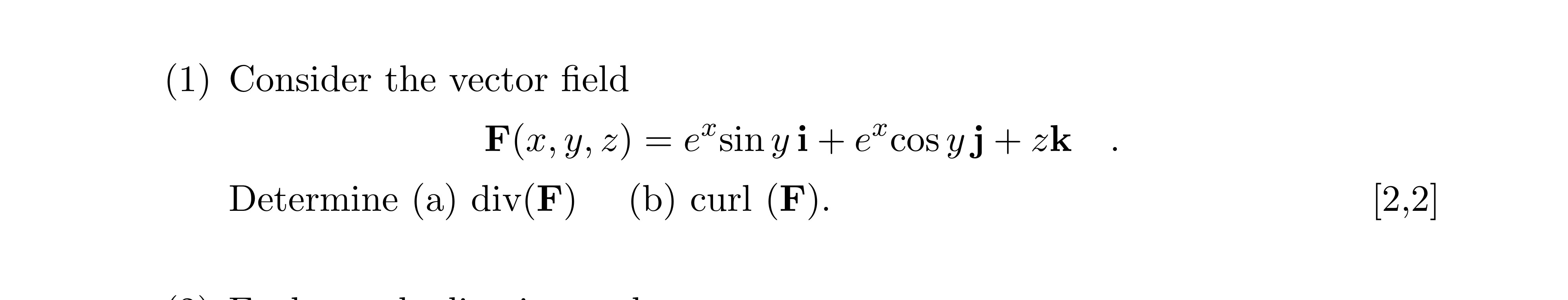 Solved (1) ﻿Consider the vector | Chegg.com