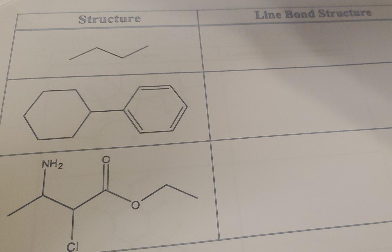 Solved Structure Line Bond Structure NH2 CI | Chegg.com