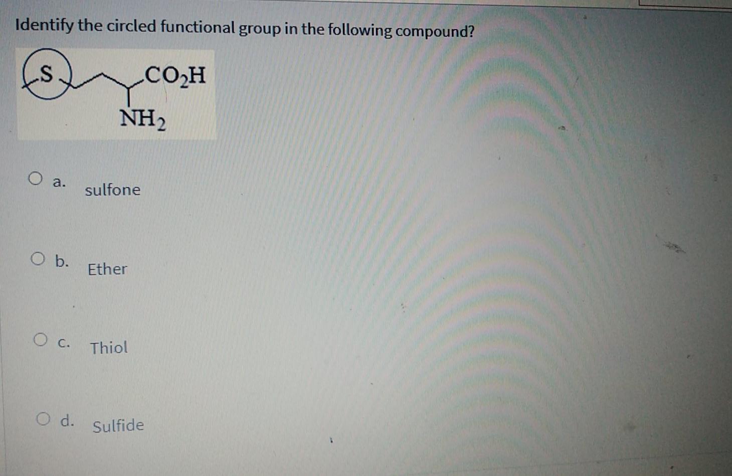 Solved Identify the circled functional group in the | Chegg.com