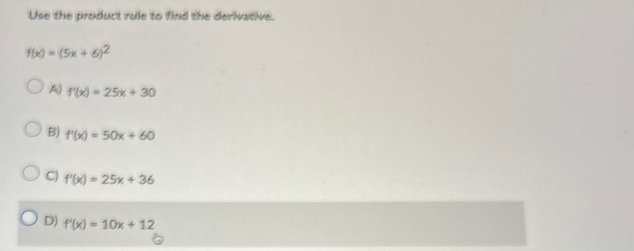 Solved Use the product rule to find the | Chegg.com
