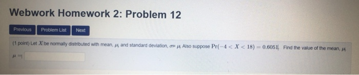 Solved Webwork Homework 2 Problem 12 Previous Next Problem 0356