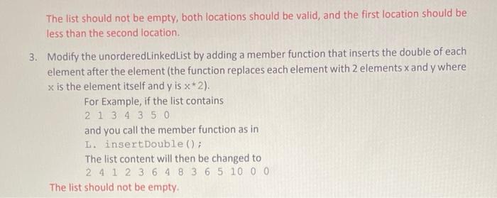 Solved The list should not be empty, both locations should | Chegg.com