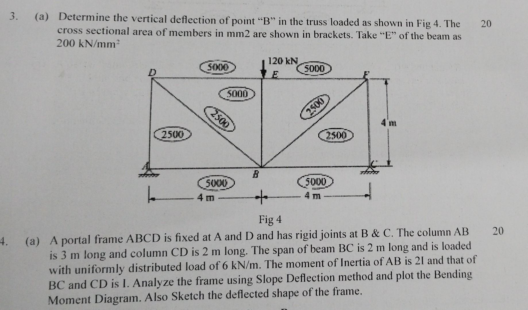 Solved (a) Determine the vertical deflection of point "B" in | Chegg.com
