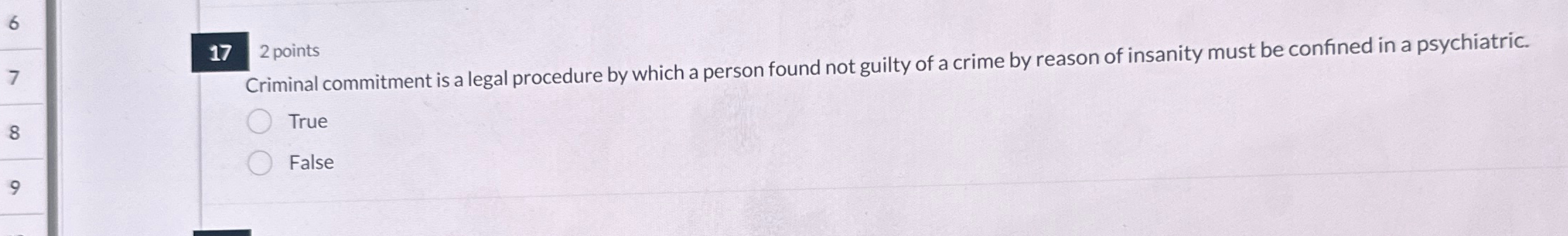 Solved 172 ﻿pointsCriminal commitment is a legal procedure | Chegg.com