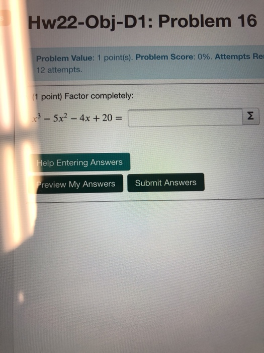 Solved Hw22-Obj-D1: Problem 16 Problem Value: 1 point(s). | Chegg.com