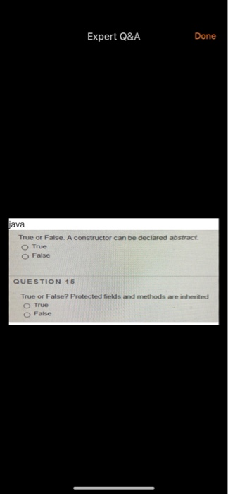Solved Expert Q&A Done java True or False. A constructor can | Chegg.com