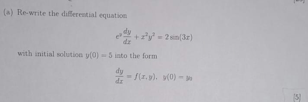Solved (a) ﻿Re-write the differential | Chegg.com