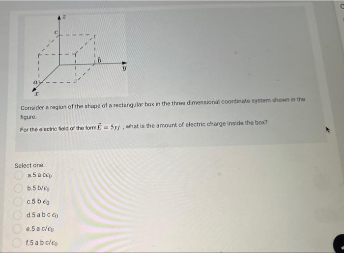 Solved Consider a region of the shape of a rectangular box | Chegg.com