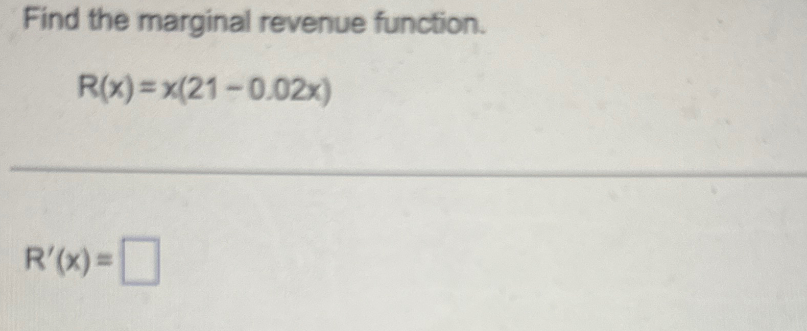 Solved Find the marginal revenue | Chegg.com