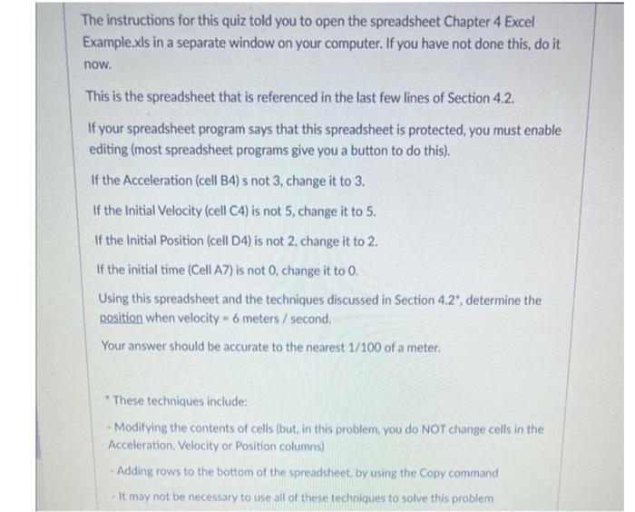 Solved In spreadsheet Chapter 4 Excel Example.xls When you | Chegg.com