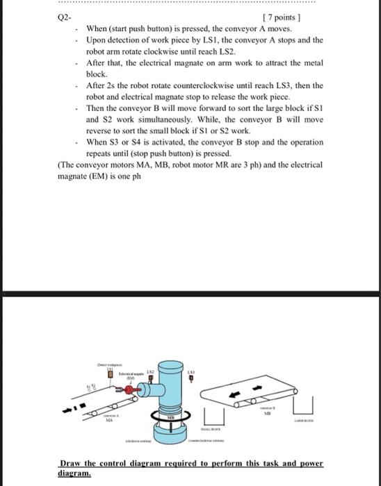 Solved Q2- [ 7 points) When (start push button) is pressed, | Chegg.com