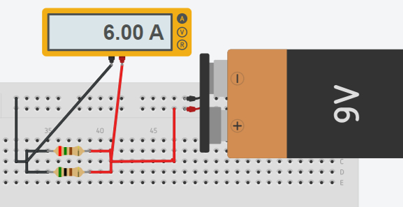 Solved In TinkerCAD I'm trying to measure the total current | Chegg.com