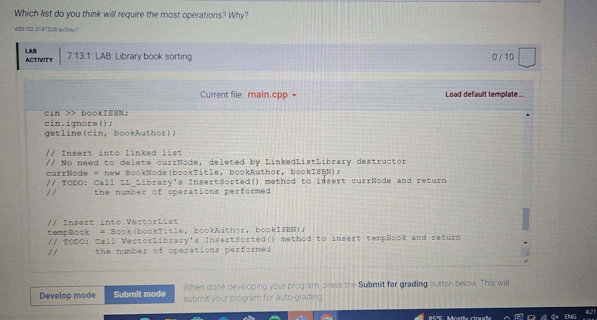 Two sorted lists have been created, one implemented | Chegg.com