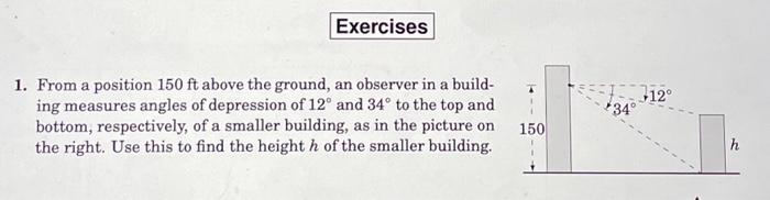 Solved 1. From a position 150ft above the ground, an | Chegg.com