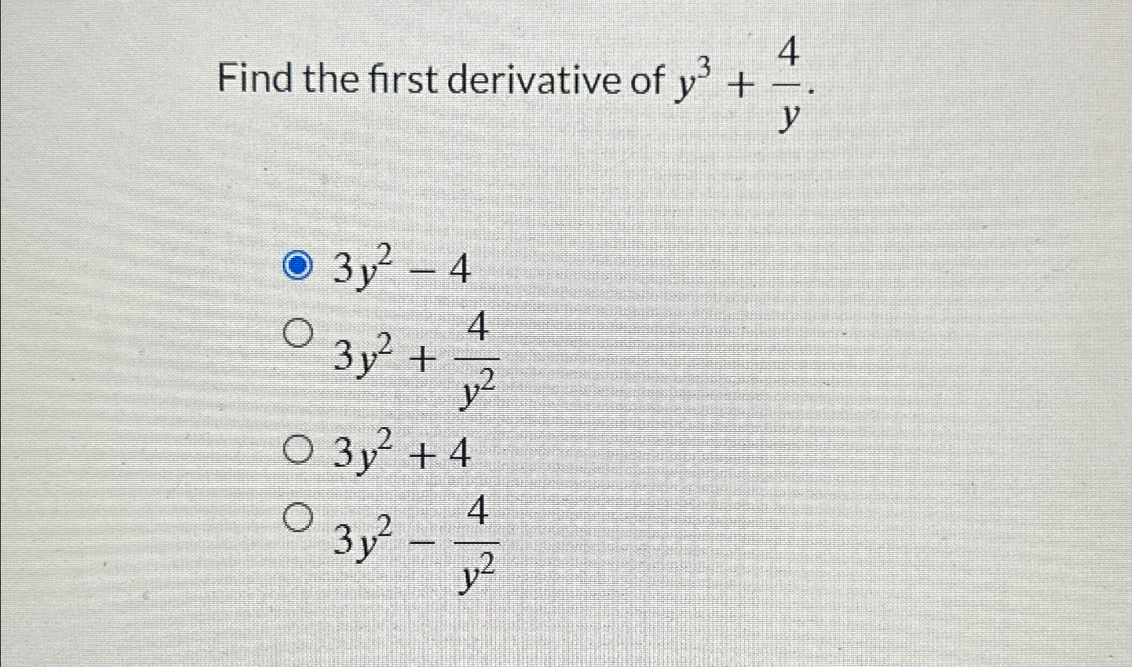 Solved Find the first derivative of | Chegg.com