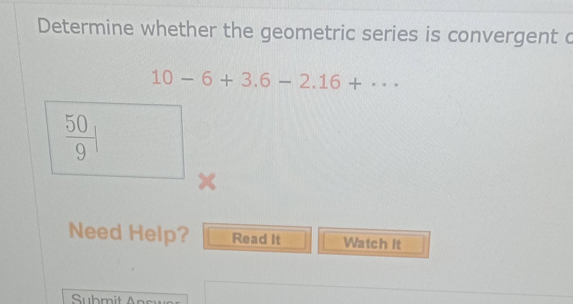 Solved Determine whether the geometric series is convergent | Chegg.com