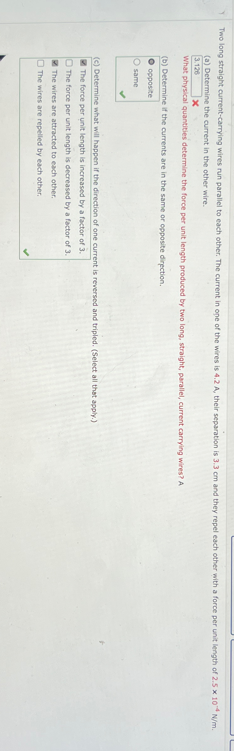 Solved Two long straight current-carrying wires run parallel | Chegg.com