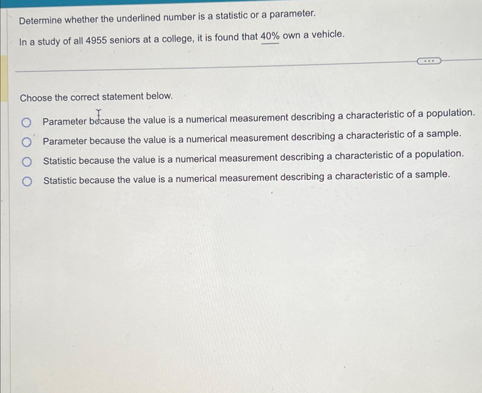Solved Determine whether the underlined number is a | Chegg.com