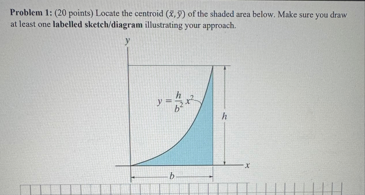 Solved Problem 1: (20 ﻿points) ﻿Locate the centroid | Chegg.com