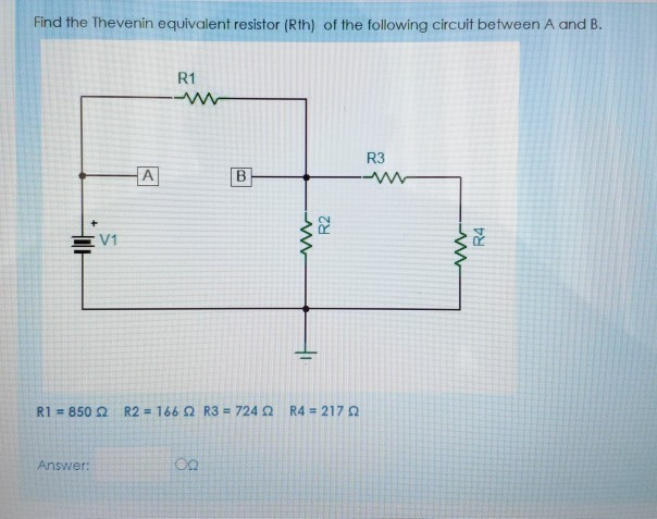 Solved Find the Thevenin equivalent resistor (Rth) of the | Chegg.com