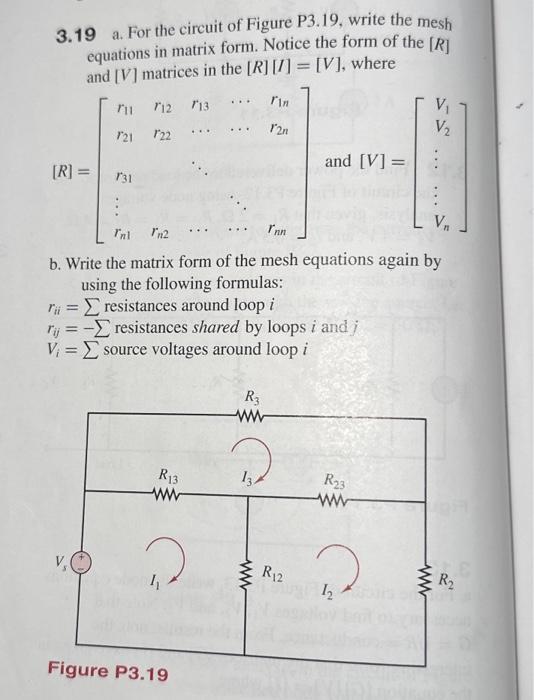 Solved 3.19 a. For the circuit of Figure P3.19, write the | Chegg.com