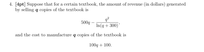 Solved 4. [4pt] Suppose that for a certain textbook, the | Chegg.com