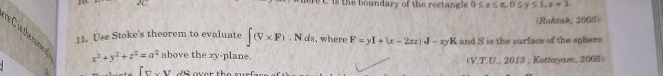 Solved Use Stoke's theorem to evaluate ∫﻿﻿(grad×F)*Nds, | Chegg.com