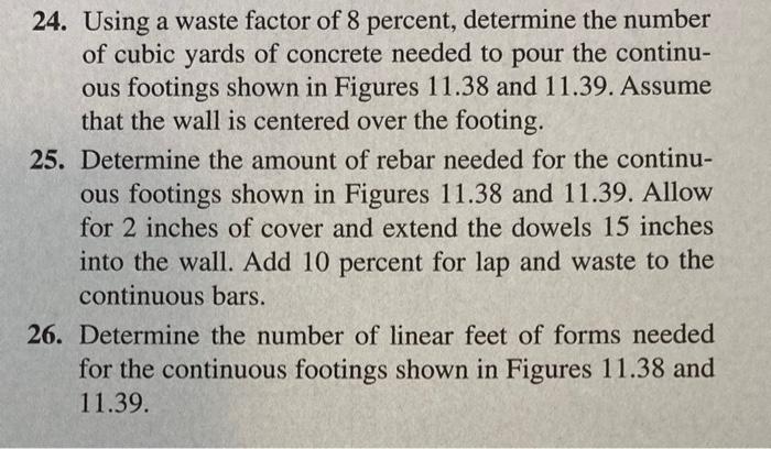 24. Using a waste factor of 8 percent, determine the | Chegg.com