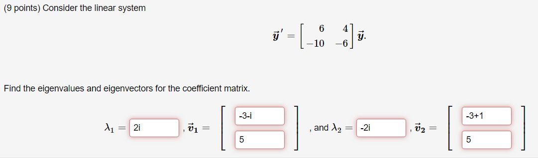 Solved (8 ﻿points) ﻿Find the solution to the linear system | Chegg.com