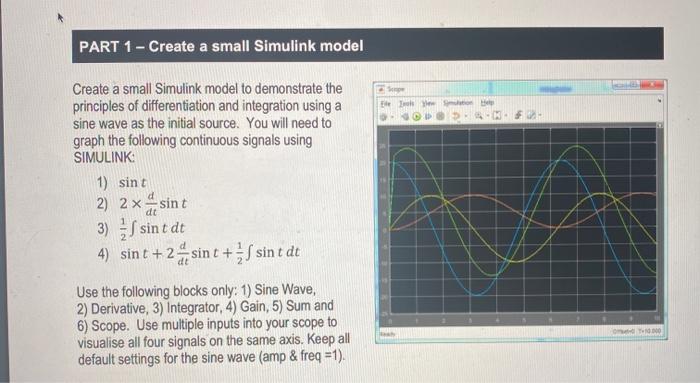 Solved PART 1 - Create a small Simulink model Create a small | Chegg.com