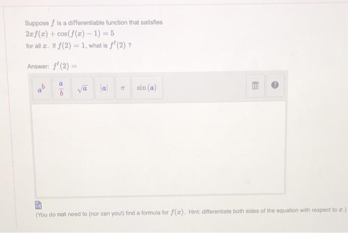 Solved Suppose f is a differentiable function that satisfies | Chegg.com