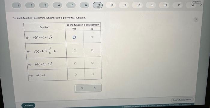 Solved For each function, determine whether it is a | Chegg.com