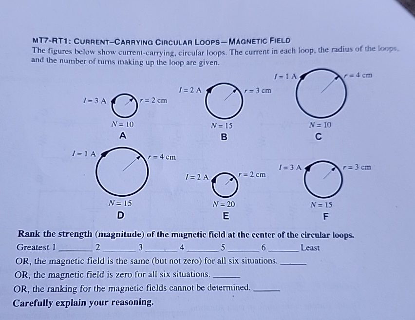Solved MTT-RT1: CURRENT-CARRYING CIRCULAR LOOPS-MAGNETIC | Chegg.com